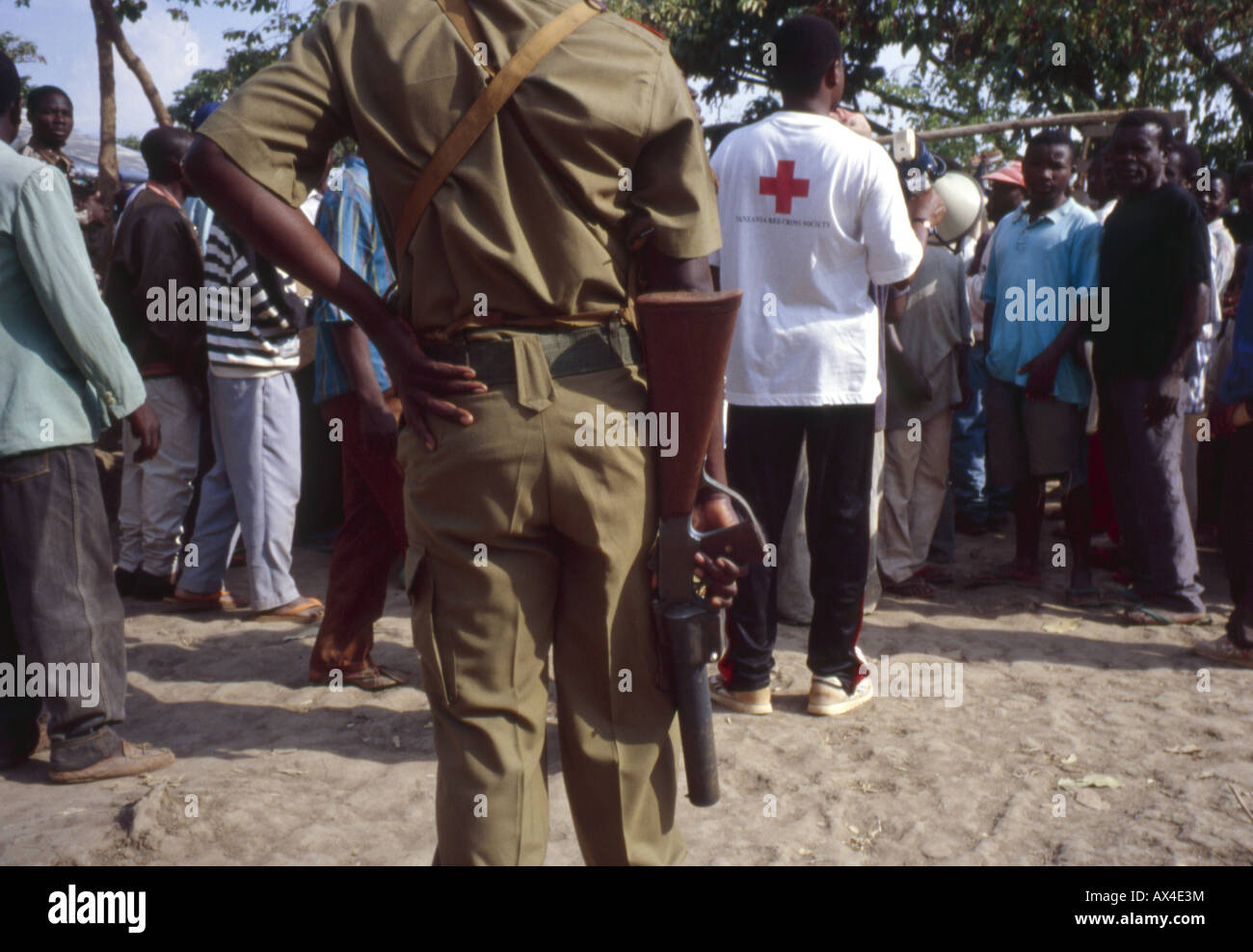 Unhcr police control crowd food distribution gun hi-res stock ...
