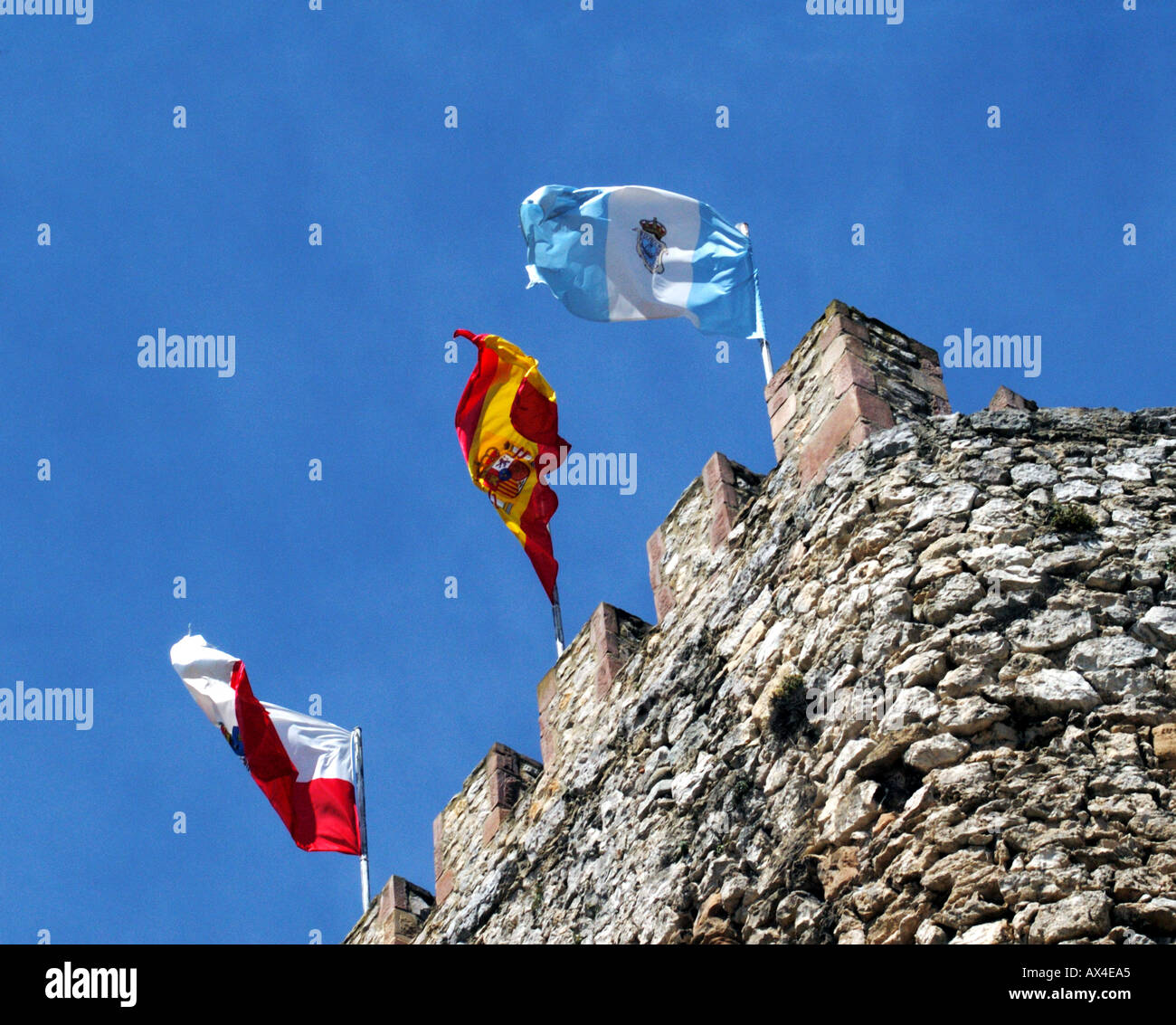 Flags from Tower Stock Photo - Alamy