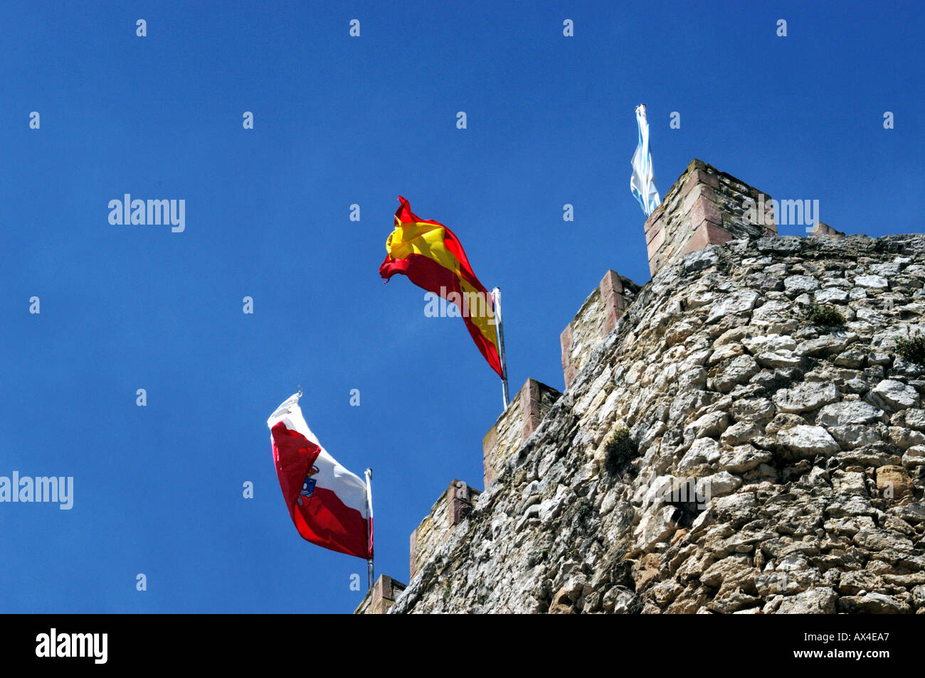 Flags from Tower Stock Photo - Alamy