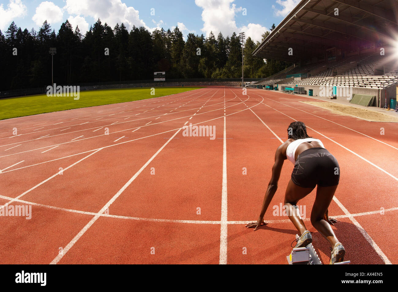 Female Athlete On Track Bend High Resolution Stock Photography and ...