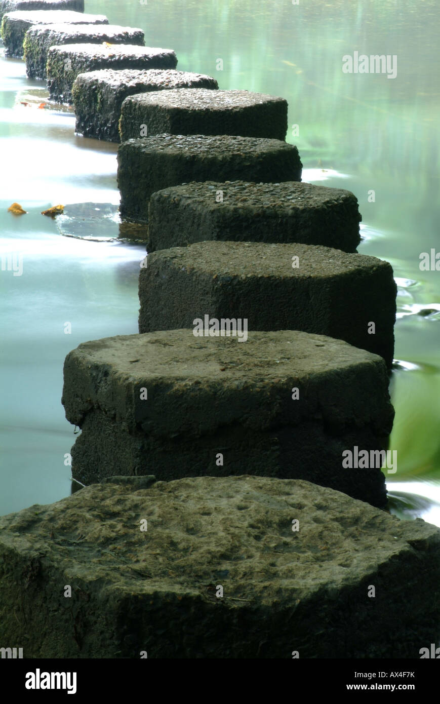 The Stepping Stones used to cross the River Mole near Box Hill Dorking ...