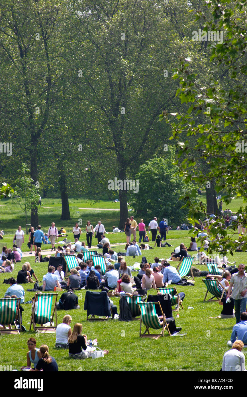 Summer in central park sunbathers hi-res stock photography and images ...