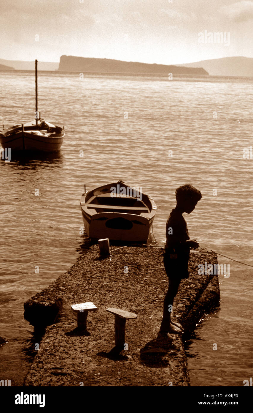 Boy Fish Watching Stock Photo - Alamy