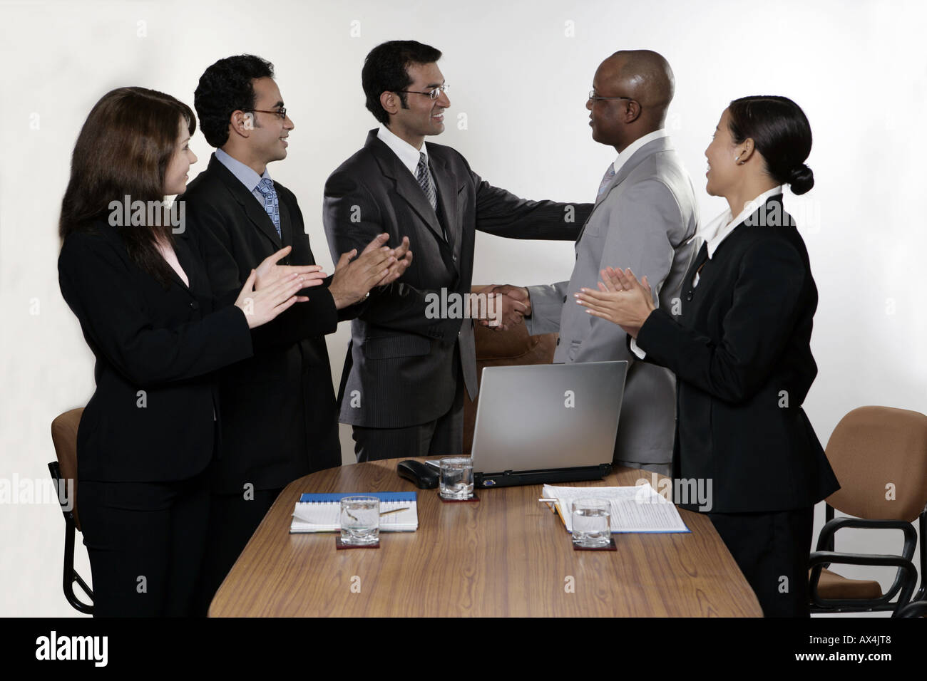 Indian Business People Standing Clapping High Resolution Stock ...