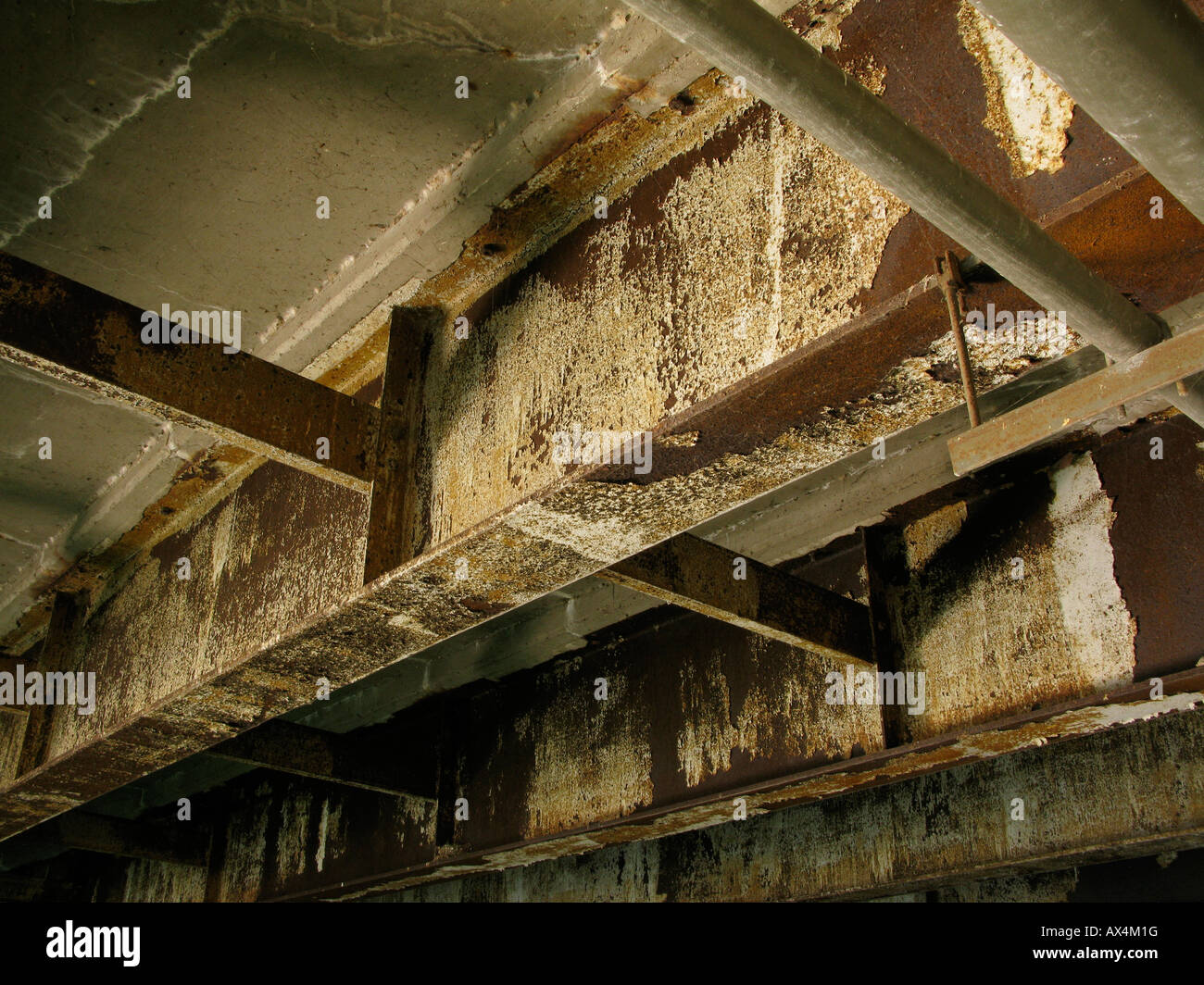 Rusty corroded steel beams supporting bridge Stock Photo - Alamy