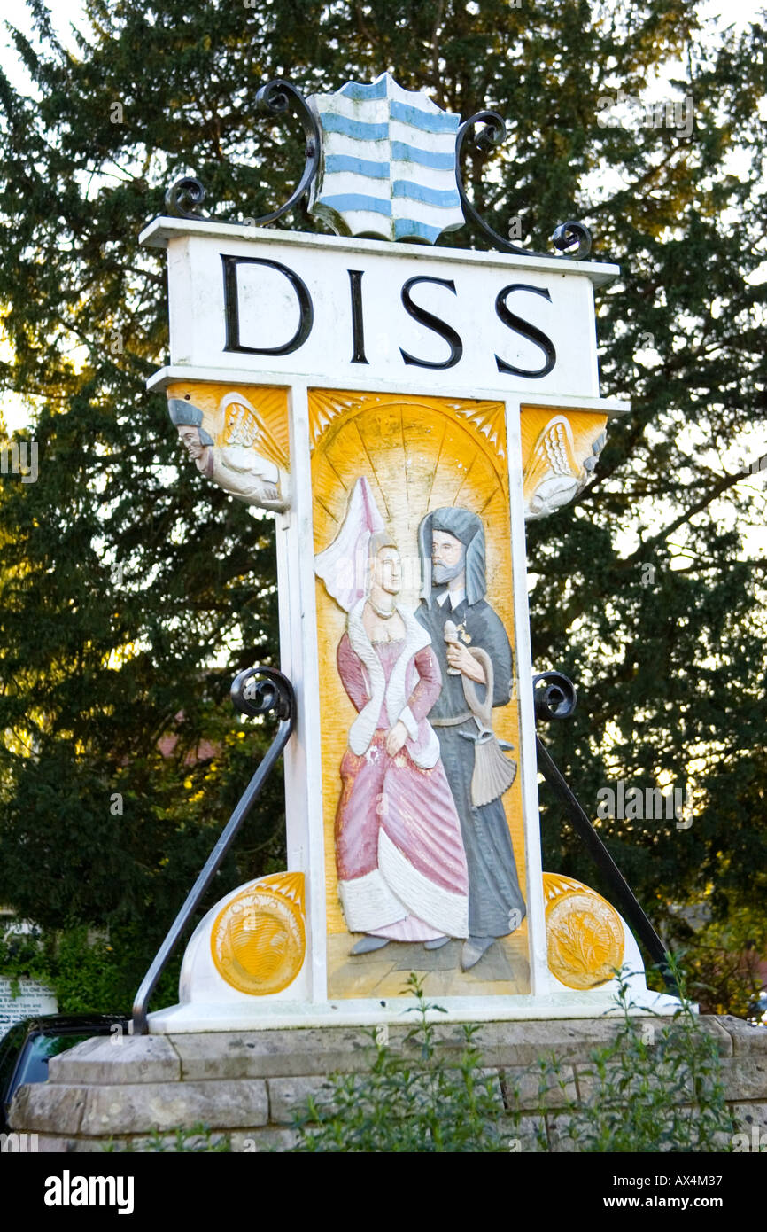 The town sign in Diss Stock Photo - Alamy