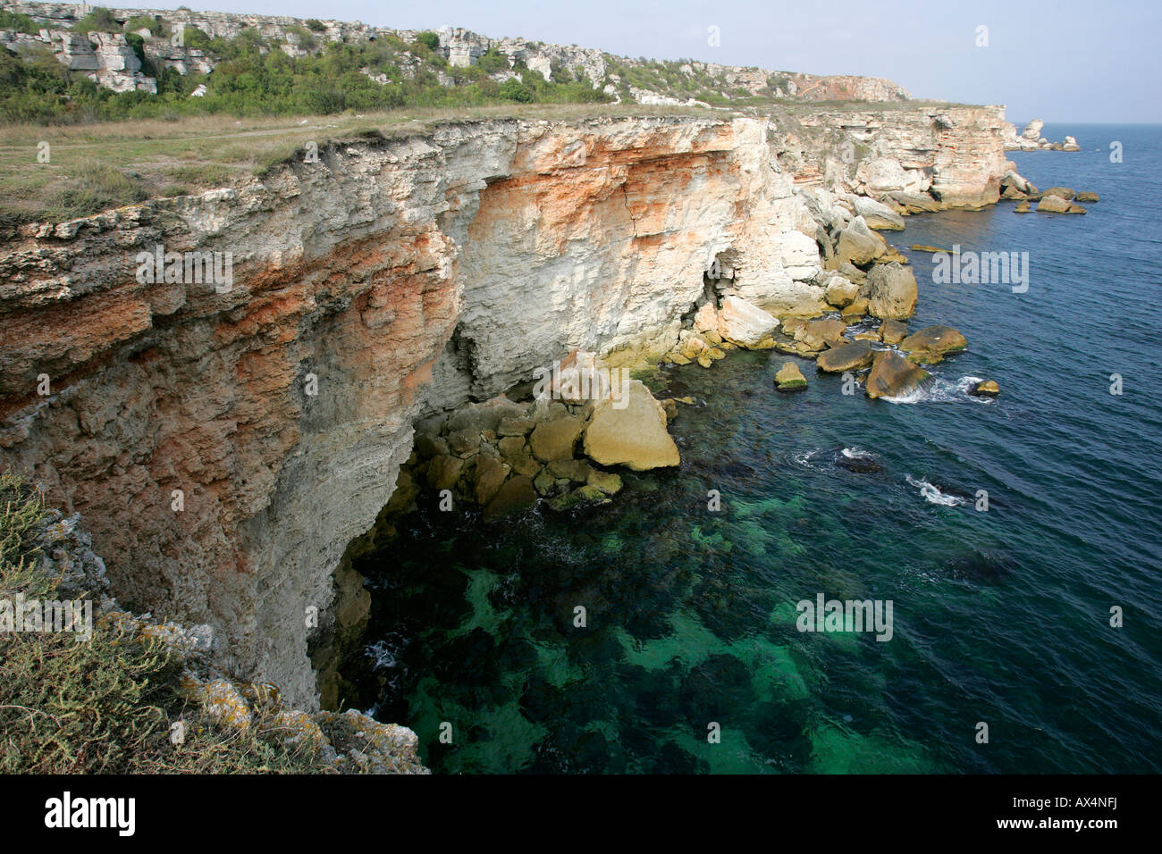 dramatic panoramic view Kaliakra Sunny Beach Balkan Peninsula south ...