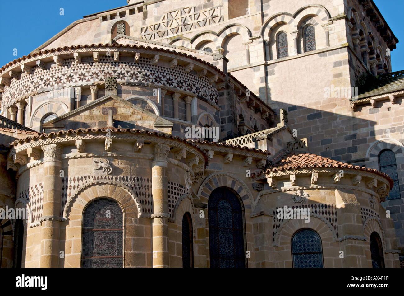 Exterior of the roman church of Saint-Austremoine d'Issoire, Issoire ...