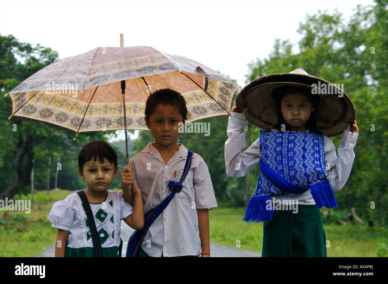 Children returning home from school Stock Photo - Alamy