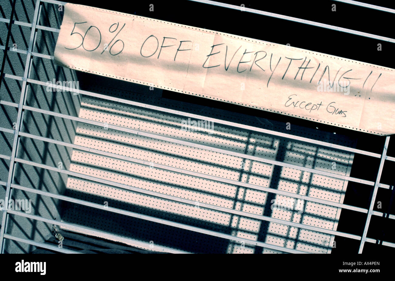 Gun shop sale sign hi-res stock photography and images - Alamy