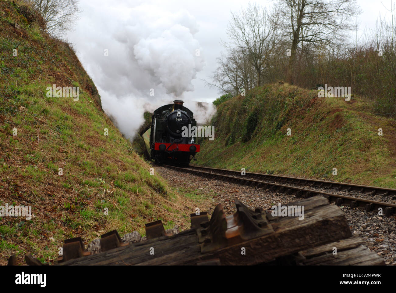 engine 5619 on the West Somerset Railway between Bishops Lydeard and ...