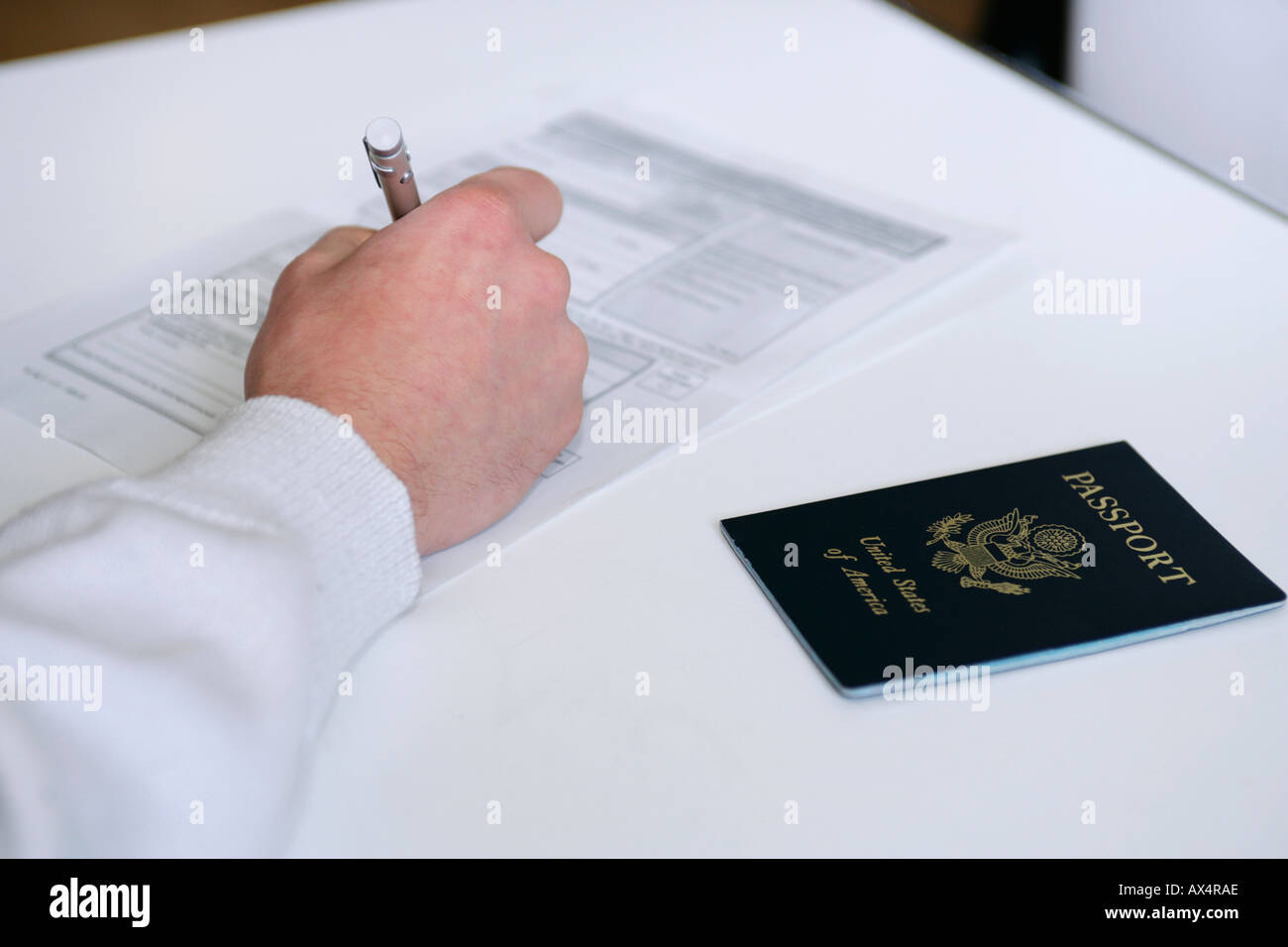 Filling out passport form hi-res stock photography and images - Alamy