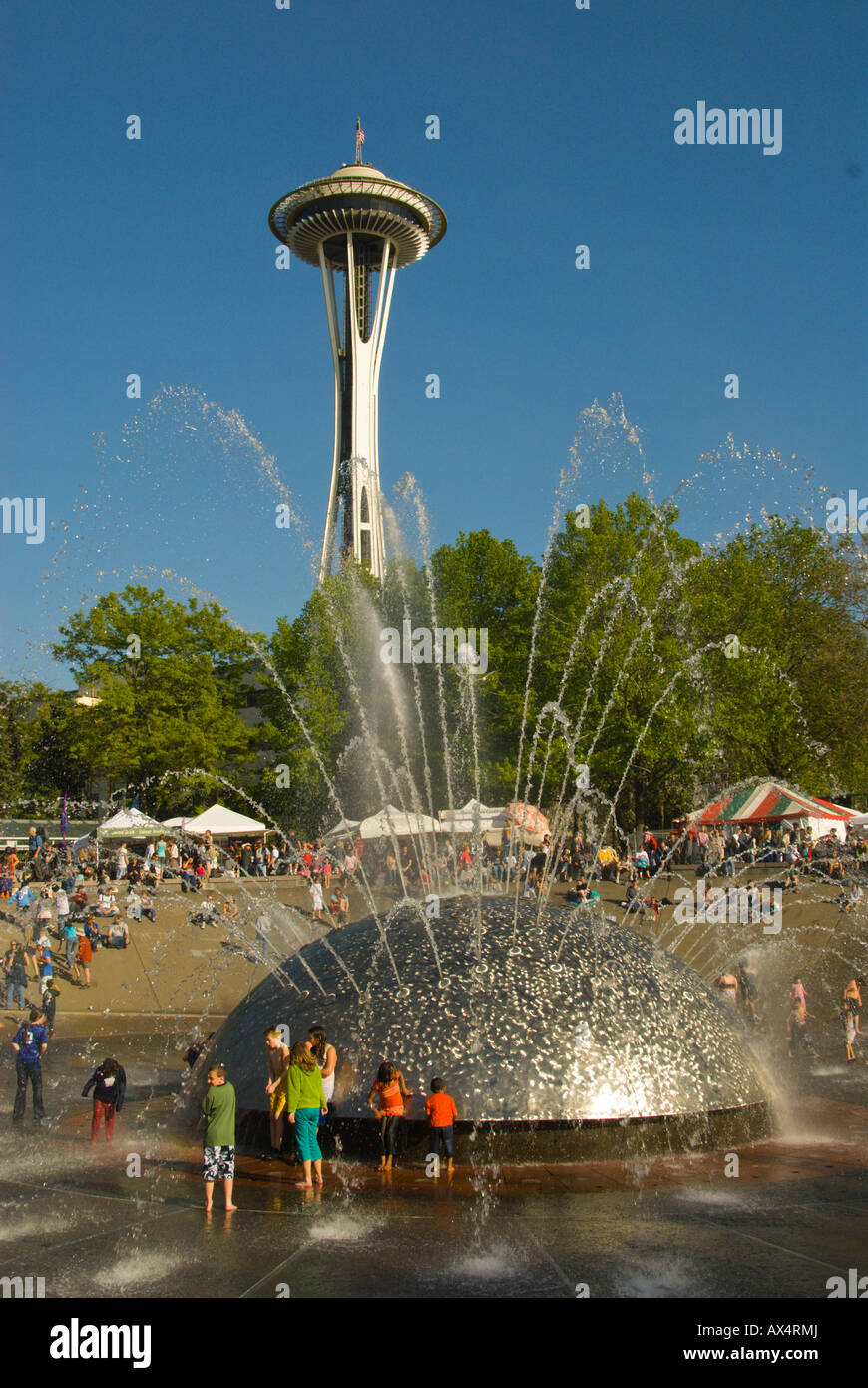 Fountain summer fun wet washington state west coast hi-res stock ...