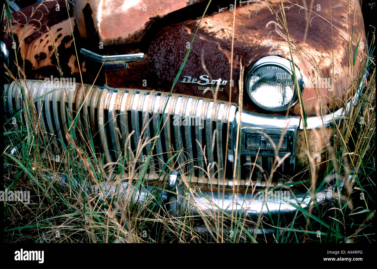 Classic DeSoto American car rusts in USA scrapyard Stock Photo - Alamy
