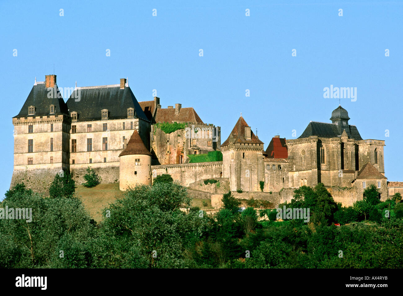 The Chateau de Biron castle in the Dordogne / Perigord region of France ...