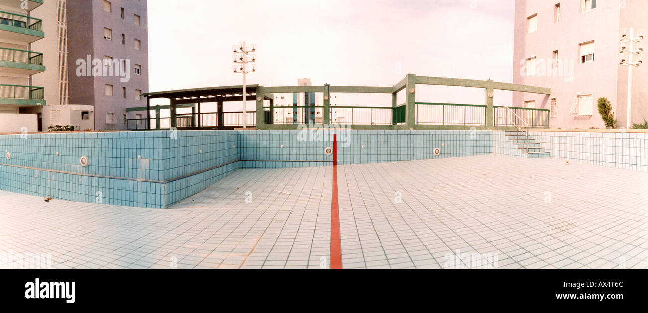 Tiled walkway with red line Haifa Israel Stock Photo - Alamy