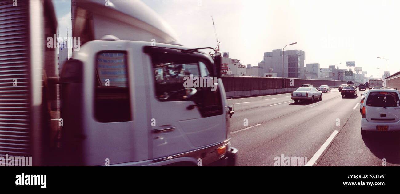 Multiple lane highway Osaka Japan Stock Photo - Alamy