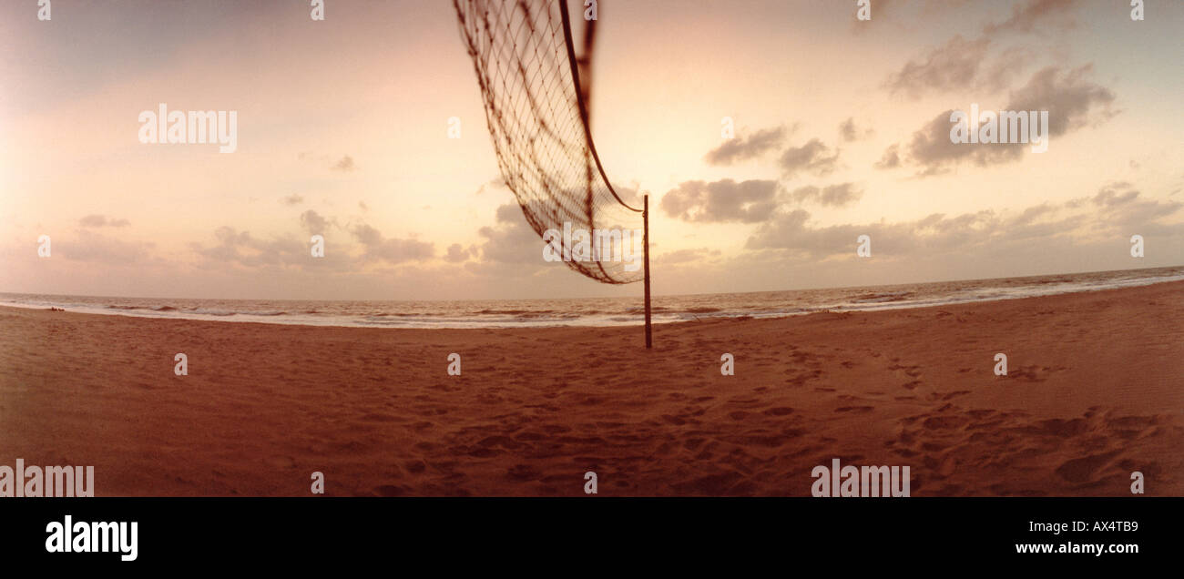 Volleyball net on beach Stock Photo - Alamy