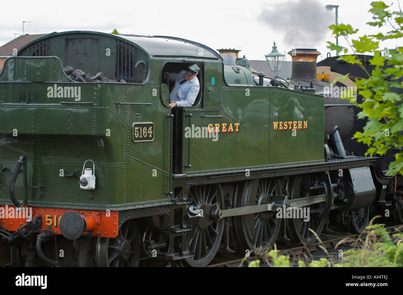 Great Western steam train at Kidderminster station on the Severn Valley ...