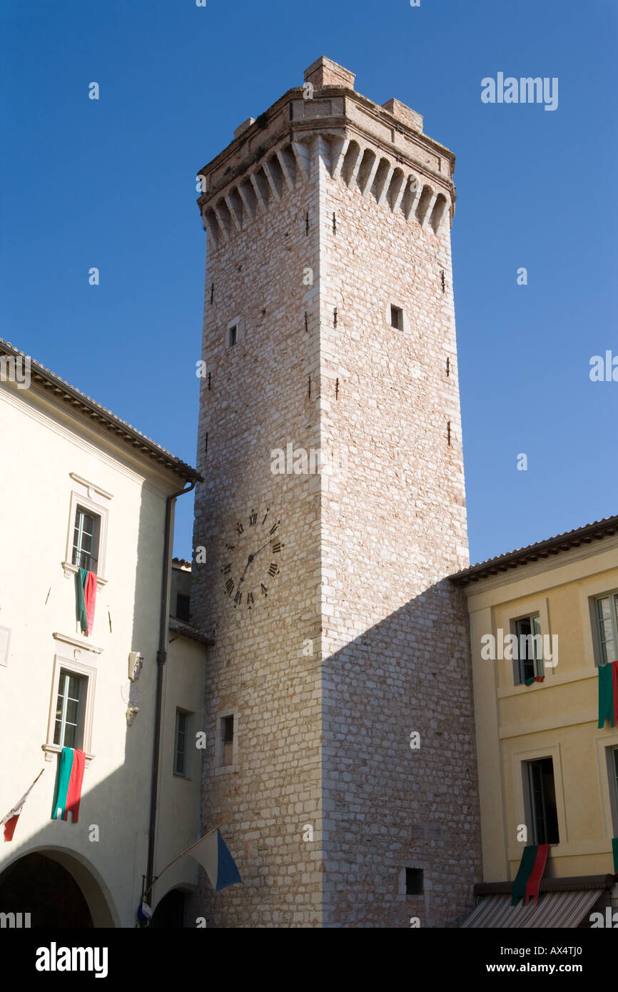 Medieval tower Trevi Umbria Italy Stock Photo - Alamy