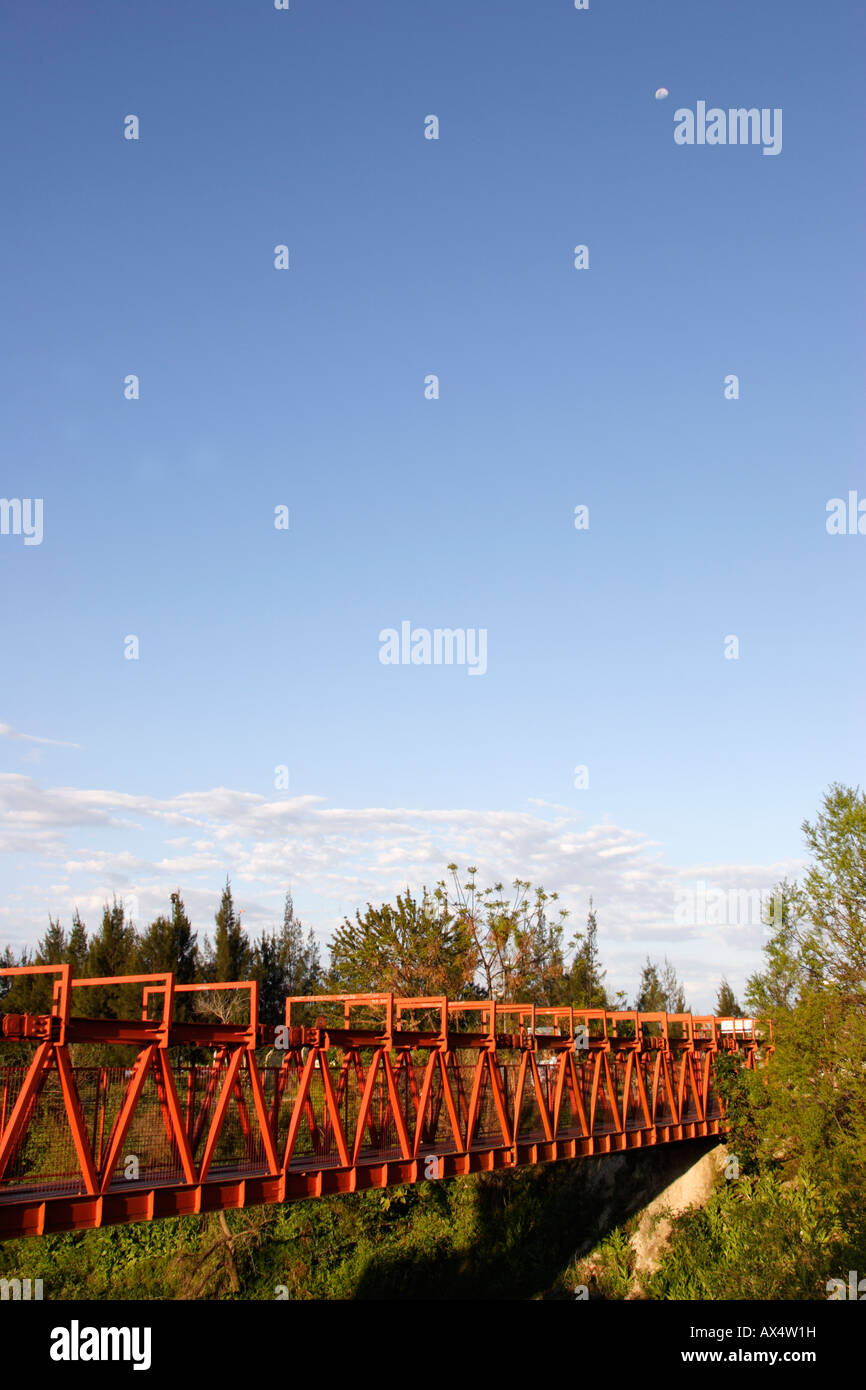 red steel bridge under the moon Stock Photo - Alamy