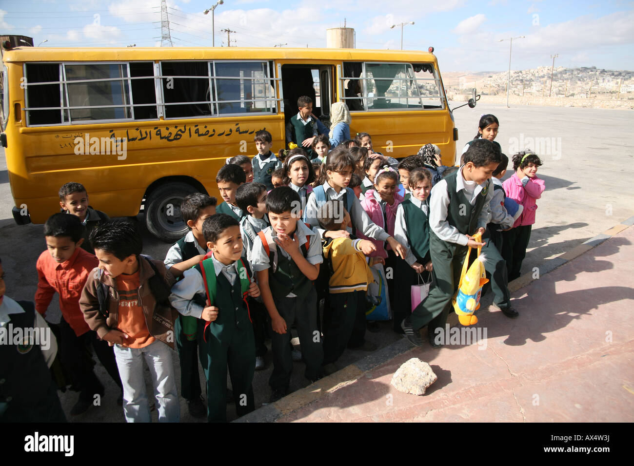 school children playing at a fancy fair in Amman, jordan Stock Photo ...