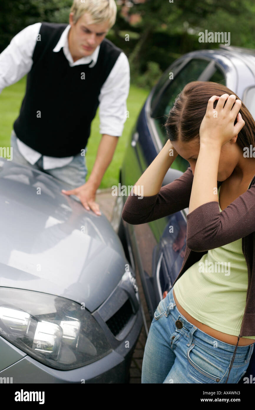 Car prang woman hi-res stock photography and images - Alamy