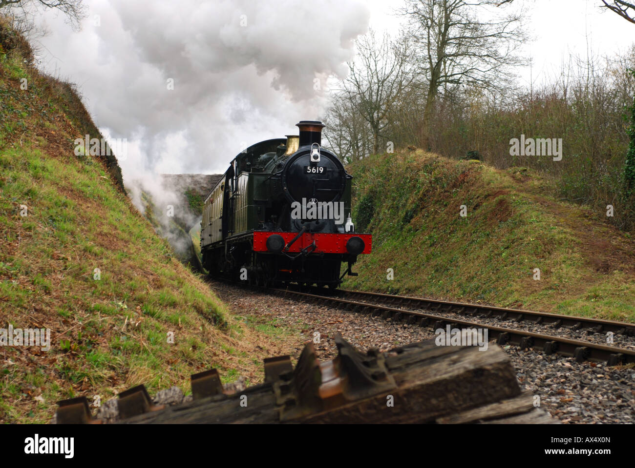 engine 5619 on the West Somerset Railway between Bishops Lydeard and Minehead Stock Photo - Alamy