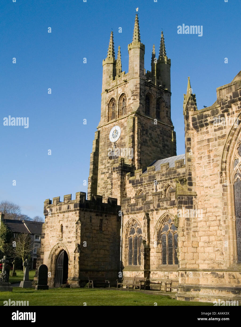 The Church of St John the Baptist in the village of Tideswell, Peak ...