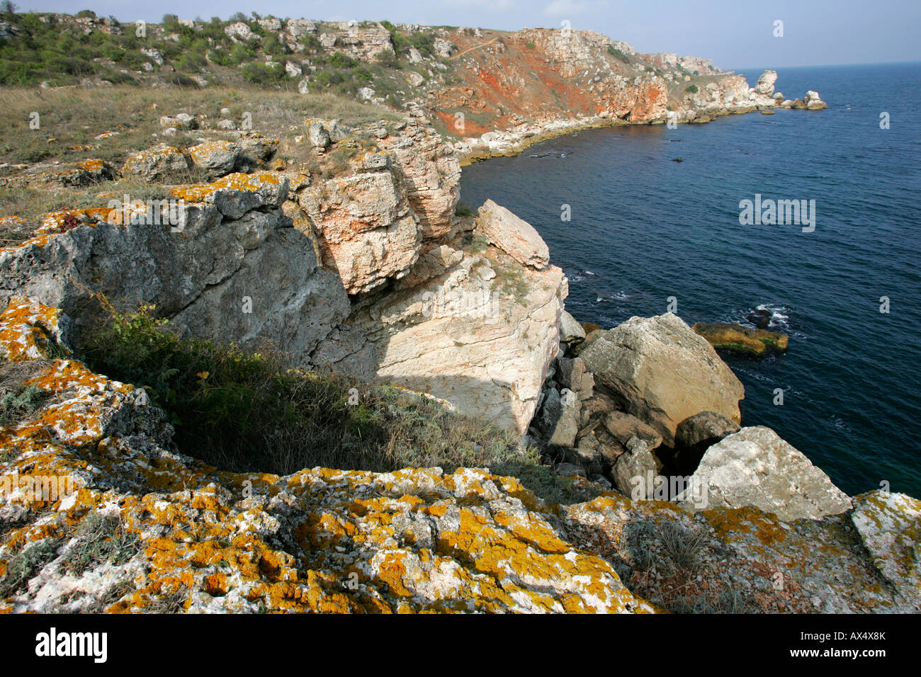 dramatic panoramic view Kaliakra Sunny Beach Balkan Peninsula south ...
