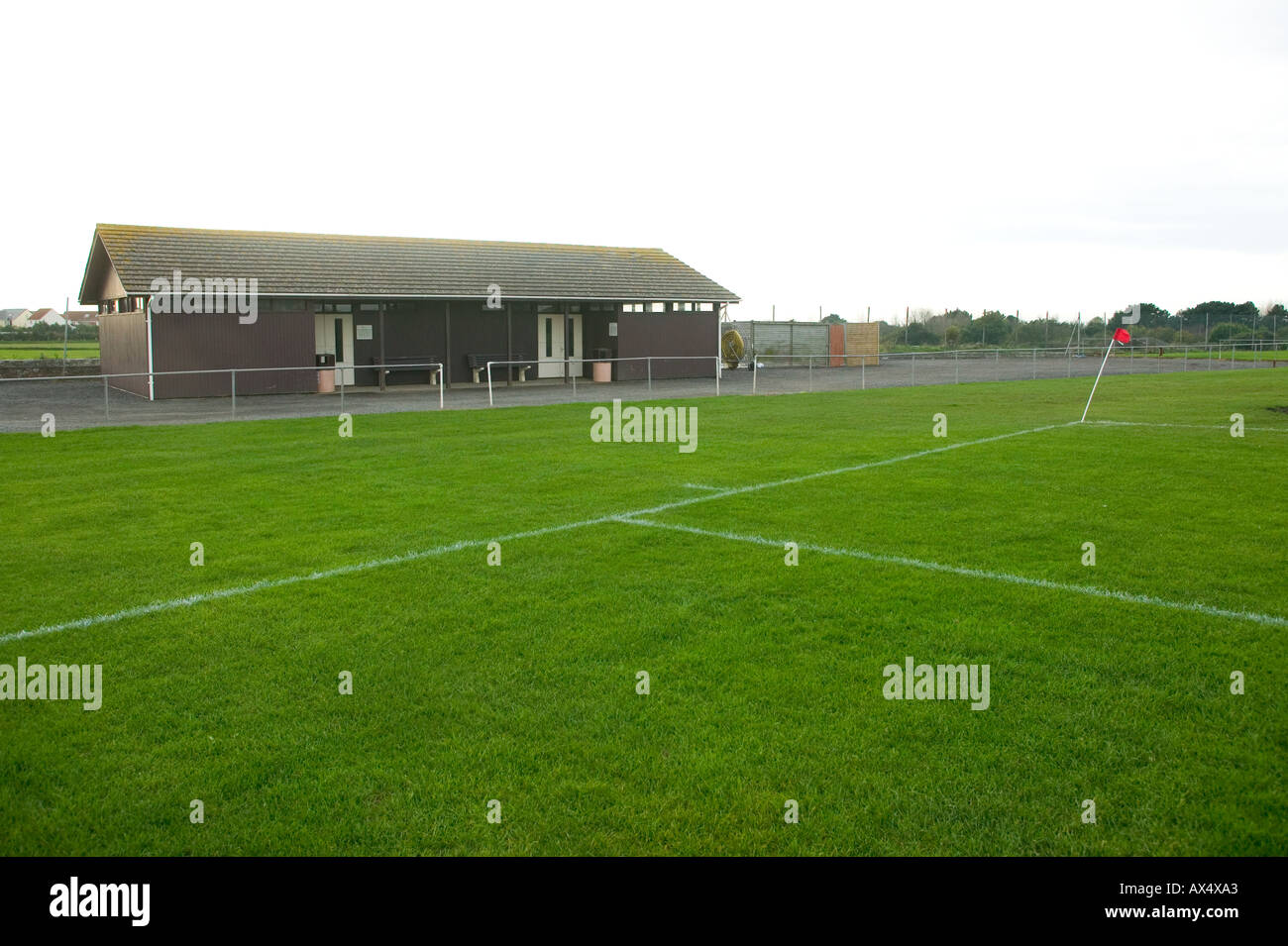 Airport playing fields in Jersey Channel Islands Stock Photo - Alamy