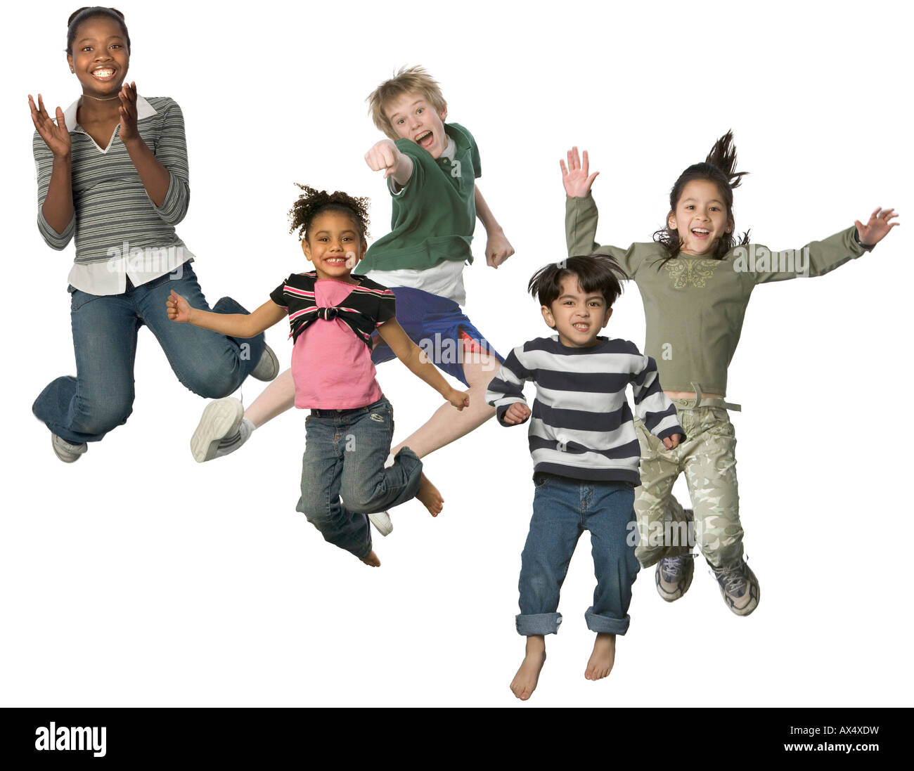 Group children on white Cut Out Stock Images & Pictures - Alamy