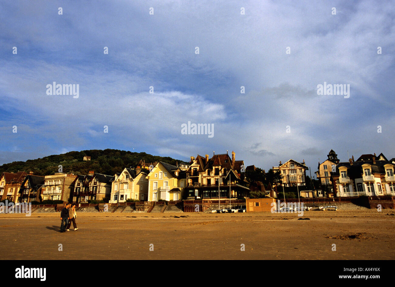 Houses on the beach of Houlgate France Stock Photo - Alamy