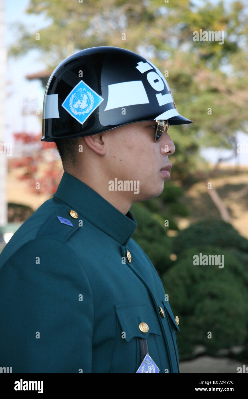 South Korean (ROK) soldier at Panmunjeon village in the Joint Security ...