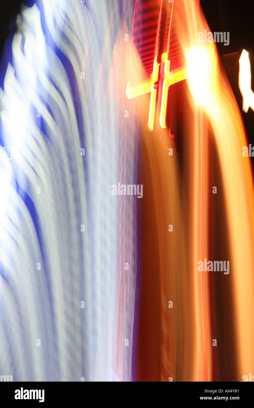 Neon cross of a Christian church in Daejeon, Korea Stock Photo - Alamy