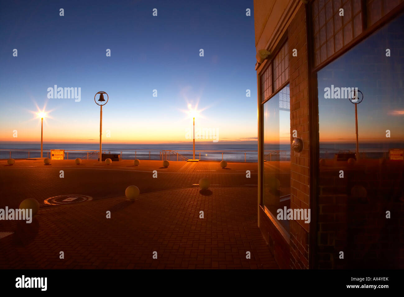 Shark Bell at Dawn reflected in The Esplanade Restaurant St Clair Beach ...