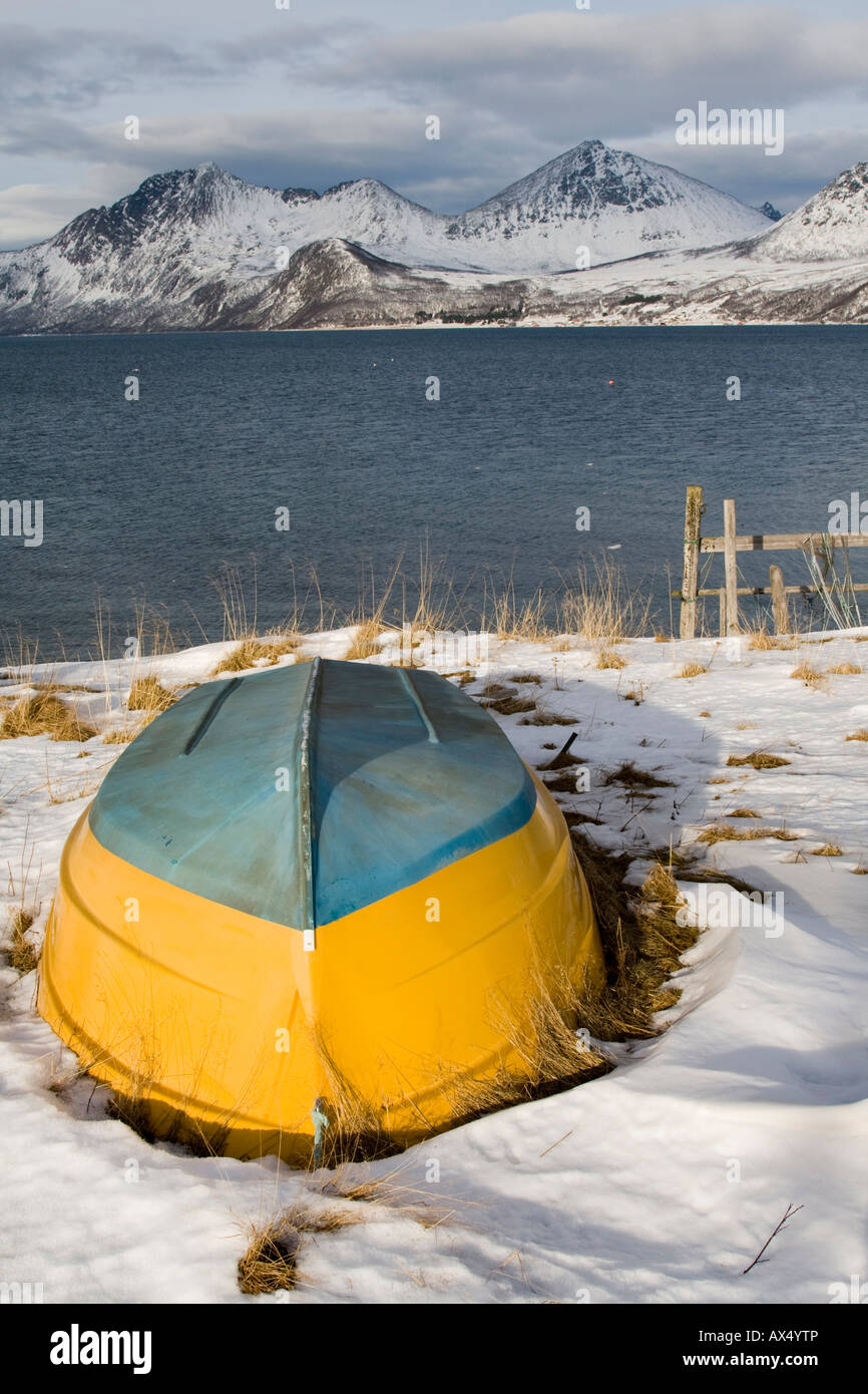 Sommarøy fishing village island northern norway arctic circle winter ...
