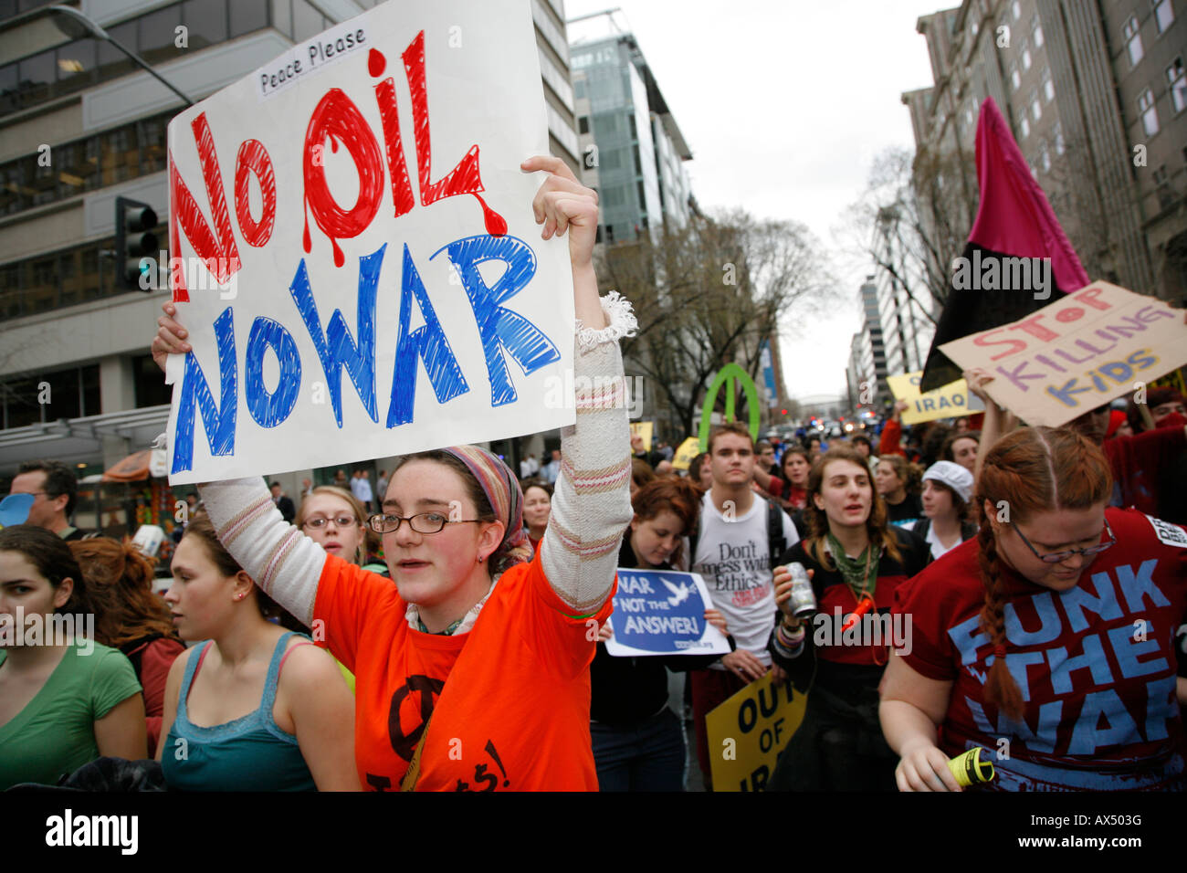 Protest Anti-war demonstration, 5th Anniversary of beginning of war in ...