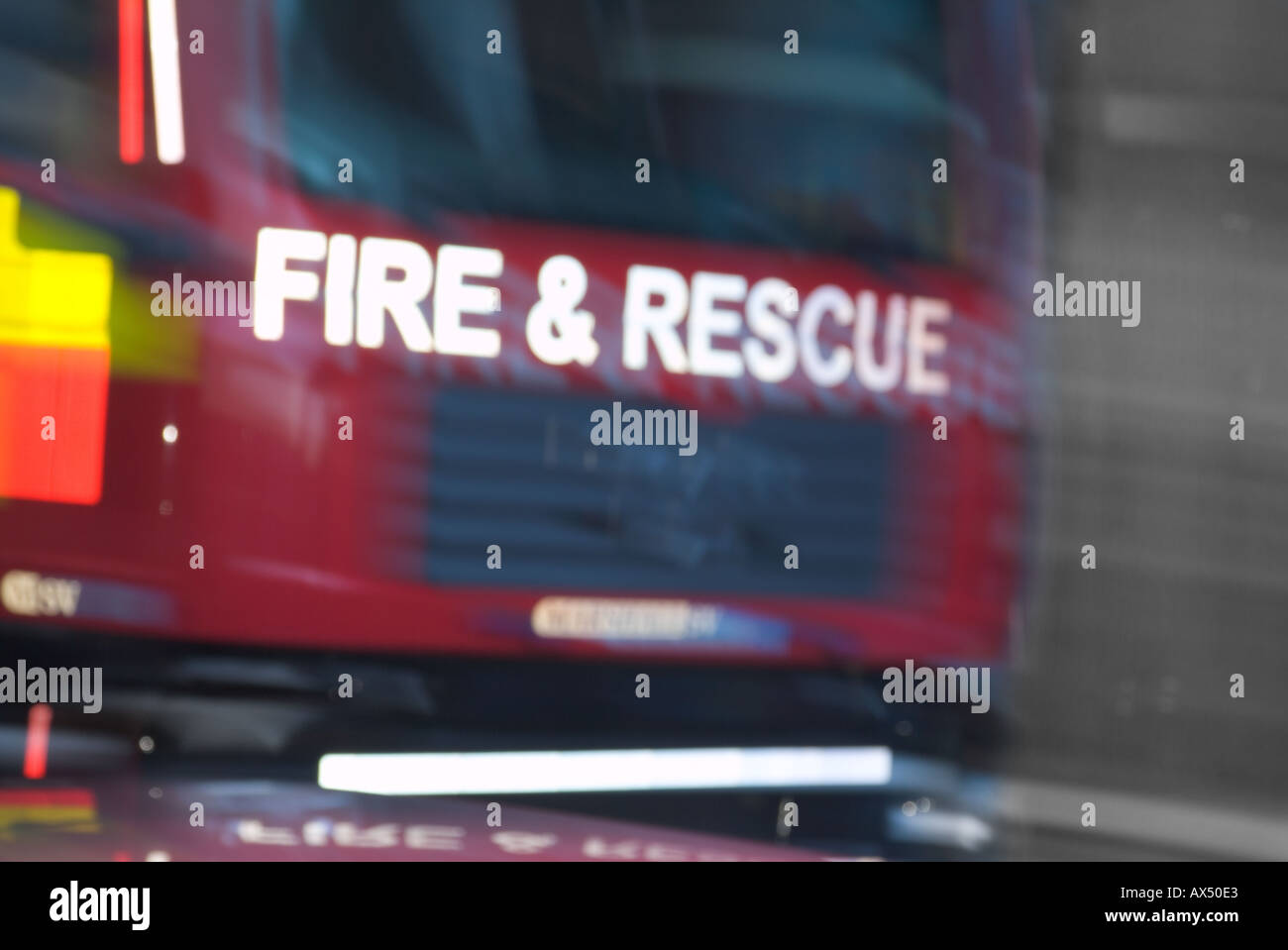 emergancy service fire engine rush movement speed blur fast red engine ...