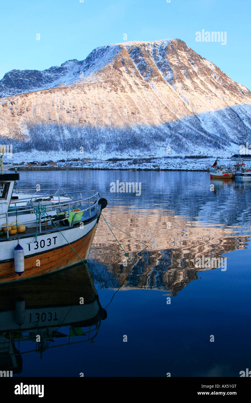 tromvik Kvaløya island norway arctic circle winter snow Stock Photo - Alamy