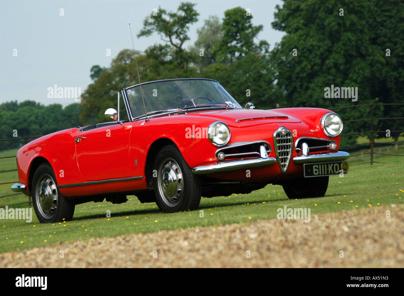 red alfa romeo giulia classic sports car Stock Photo - Alamy