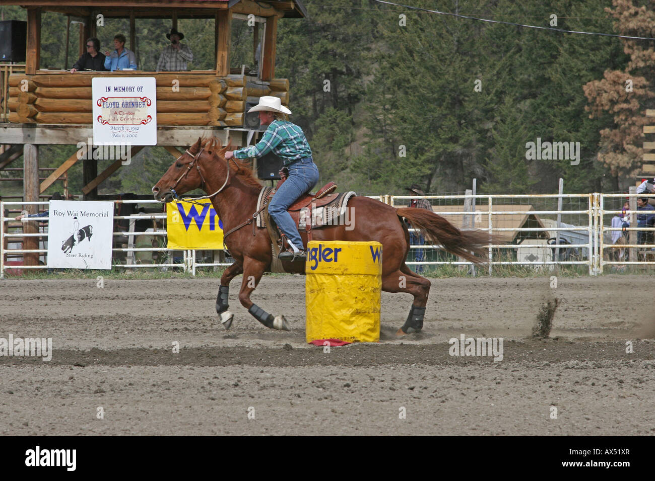 Barrel racing at a rodeo Stock Photo - Alamy