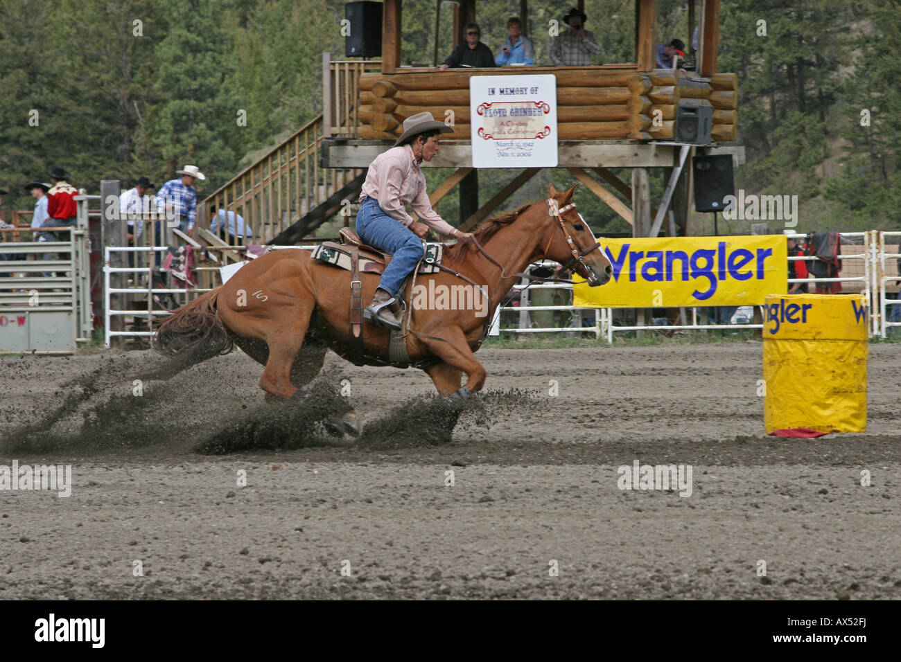 Barrel racing at a rodeo Stock Photo - Alamy