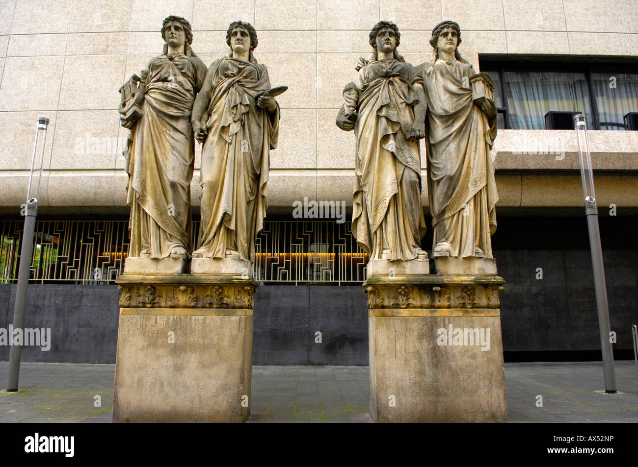 four statues duesseldorf dusseldorf germany deutschland city centre ...