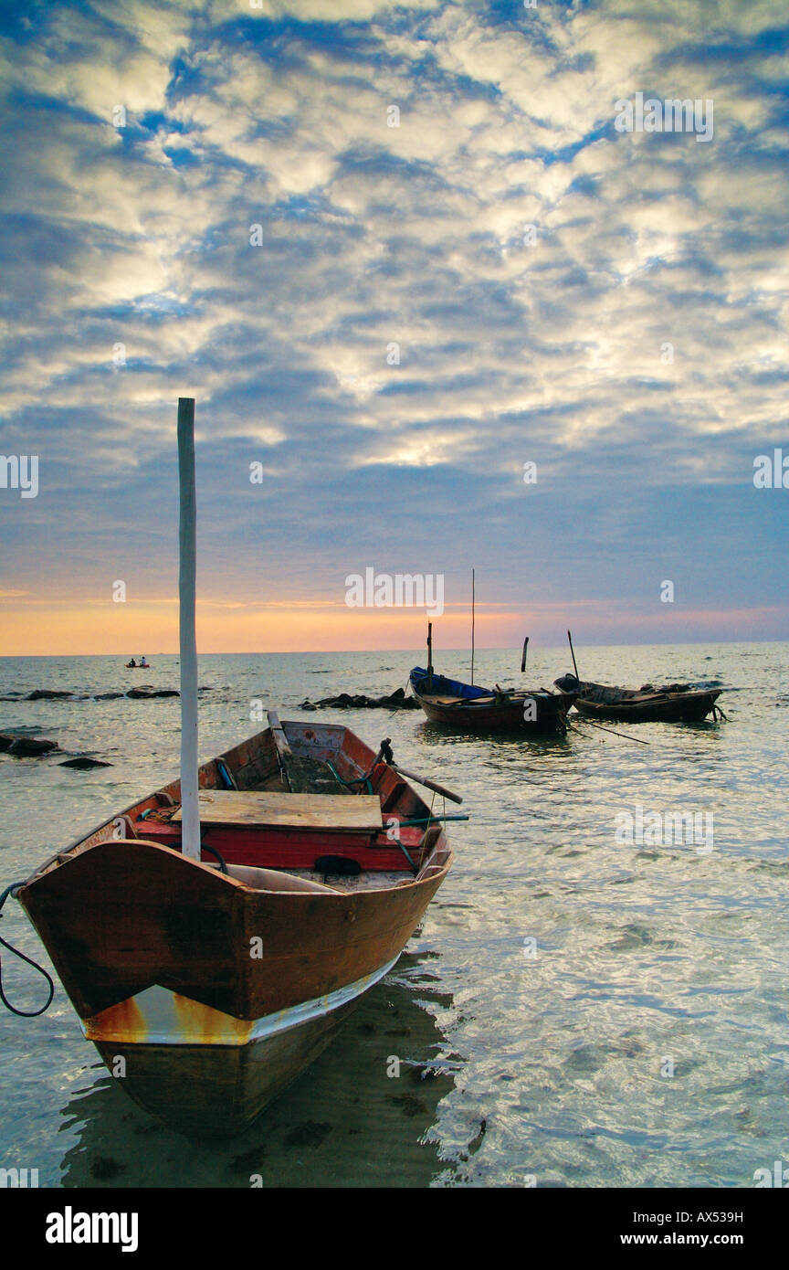 Boat on the calm sea Stock Photo - Alamy
