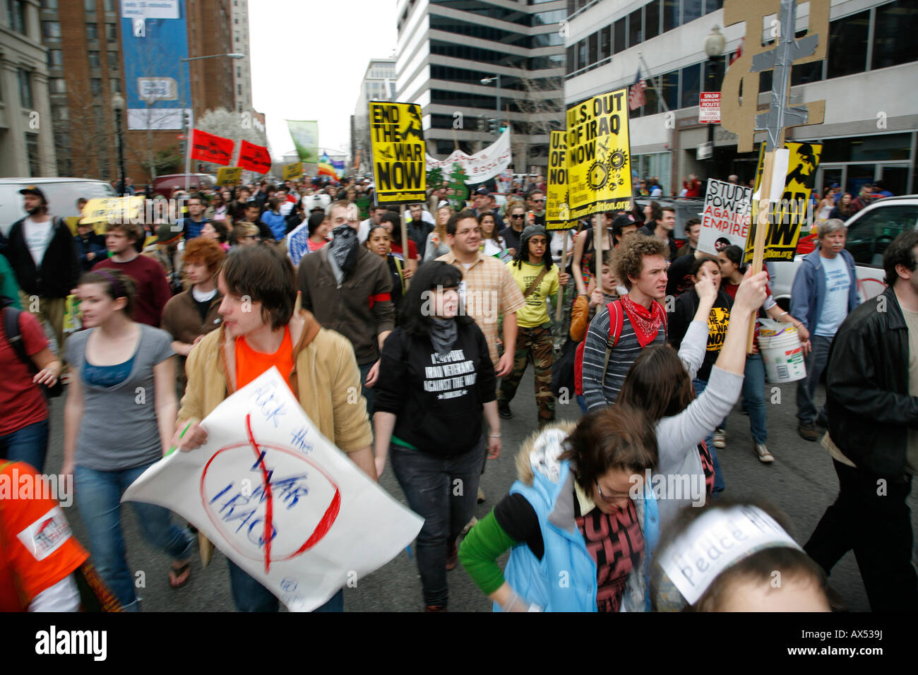 Protest Anti-war demonstration, 5th Anniversary of beginning of war in ...