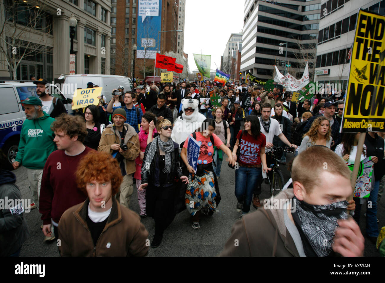 Protest Anti-war demonstration, 5th Anniversary of beginning of war in ...