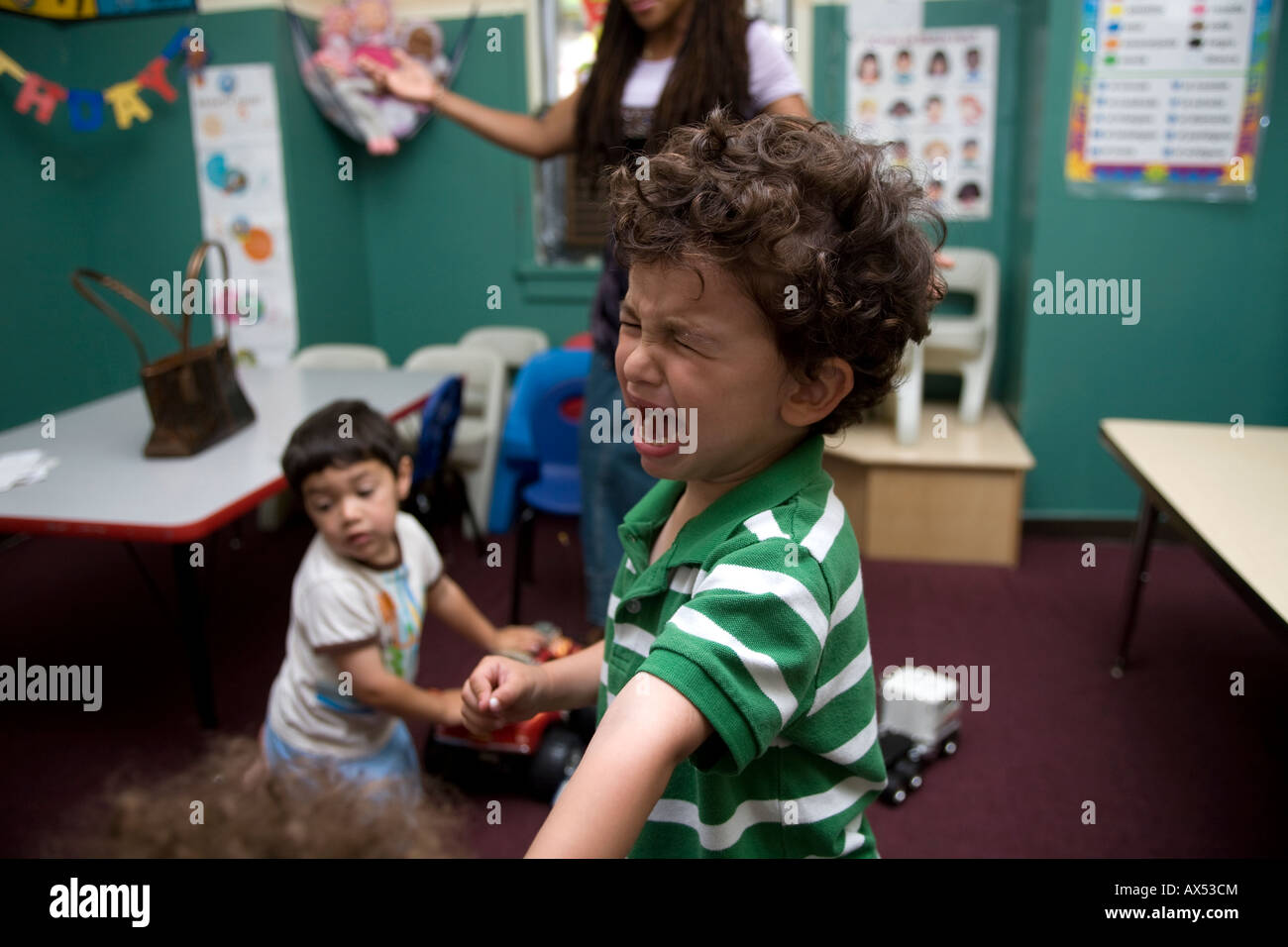 Boy crying classroom hi-res stock photography and images - Alamy