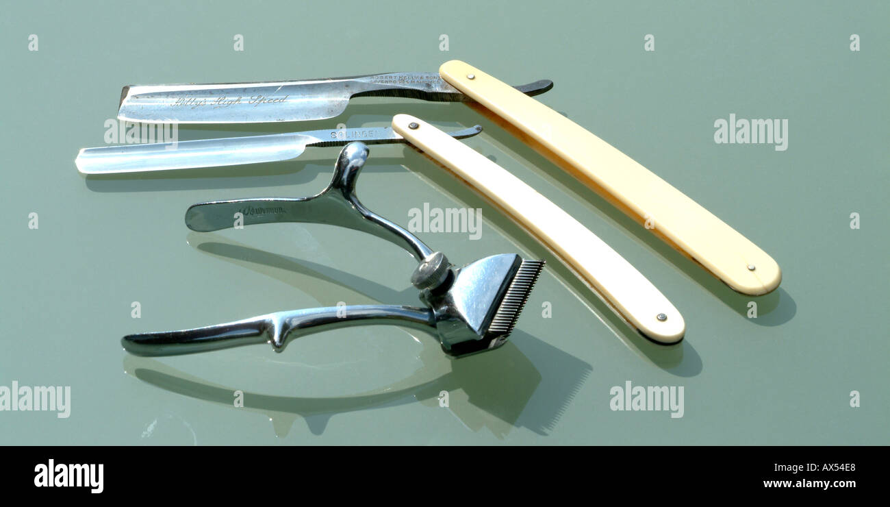 Cut throat razors hi-res stock photography and images - Alamy