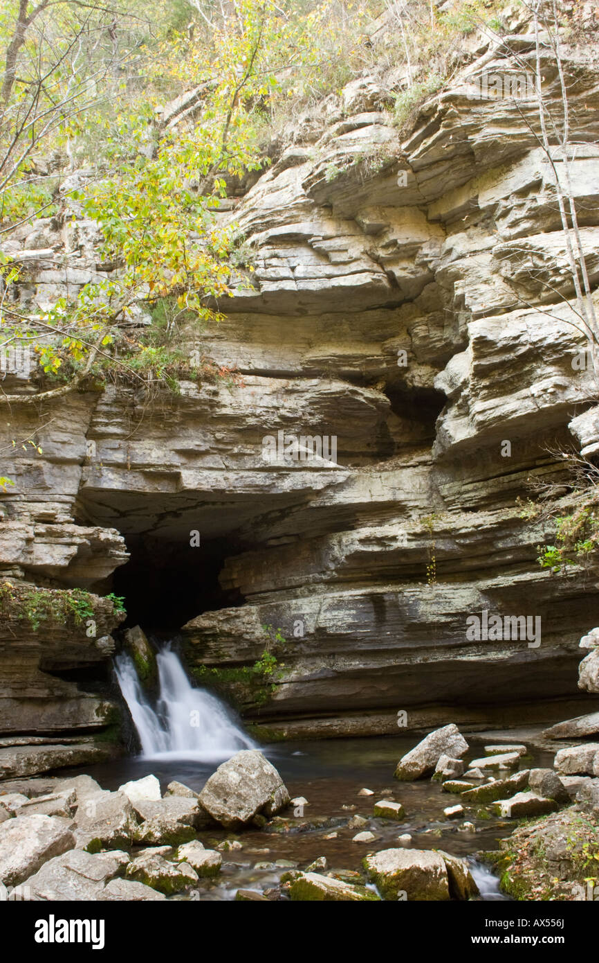 Blanchard Springs Waterfall in Ozark National Forest mountains Stock ...